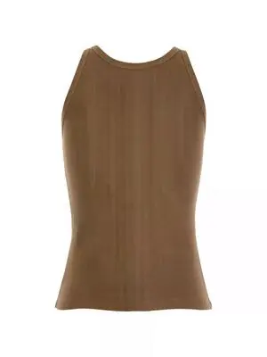 JUCCA Ribbed Knit Top - Brown