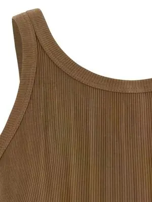 JUCCA Ribbed Knit Top - Brown