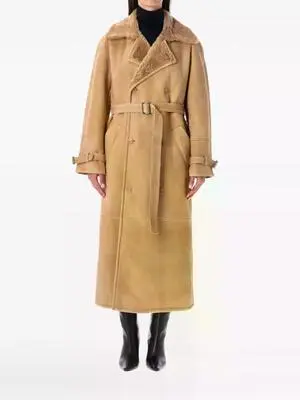 SWD BY S.W.O.R.D. Leather Double-breasted Coat