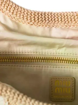 Miu Miu Ivy Crochet Shoulder Bag - Neutrals