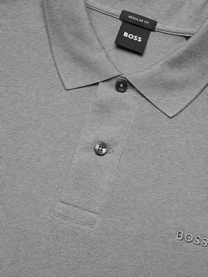 BOSS Pallas Cotton-piqué Polo Shirt - Grey