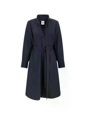 NUDE Open Collar Belted Shirt Dress - Blue