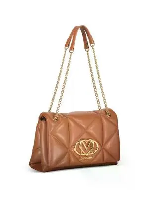 Moschino Quilted Buckle Shoulder Bag - Neutrals