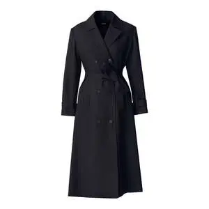 Mackage Lorna Wool Gabardine Maxi Trench Coat - Navy