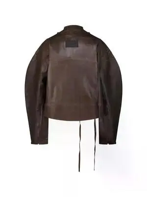 Ottolinger Zip Glazed Denim Jacket - Brown