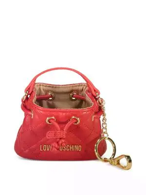 Moschino Quilted-bag Keyring - Red