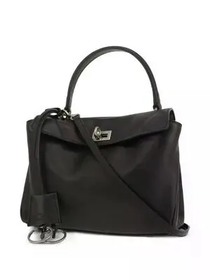 Balenciaga 2020s Mini Rodeo Leather Shoulder Bag - Black