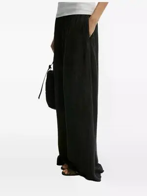 BY MALENE BIRGER Drawstring-waist Crinkled-finish Trousers - Black
