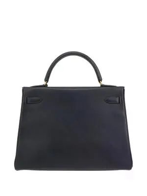 Hermès 1997 Gilt Leather Handbag - Blue