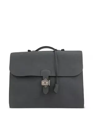 Hermès Top Handle Leather Briefcase - Grey