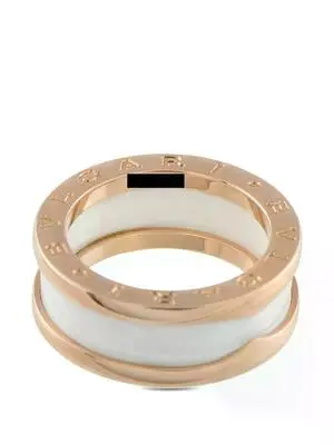 BVLGARI Rose Gold And Ceramic Ring - Pink