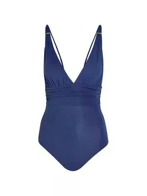 Melissa Odabash Panarea V-neck Strap Swimsuit - Blue