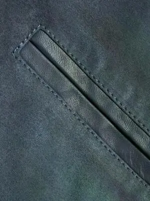 VALSTAR Evans Suede Bomber Jacket - Blue