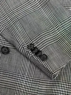 BOSS Plaid Single-breasted Blazer - Grey