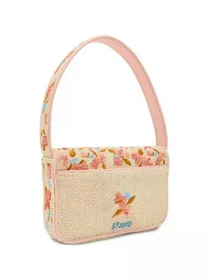 Staud Tommy Beaded Floral Shoulder Bag - Neutrals