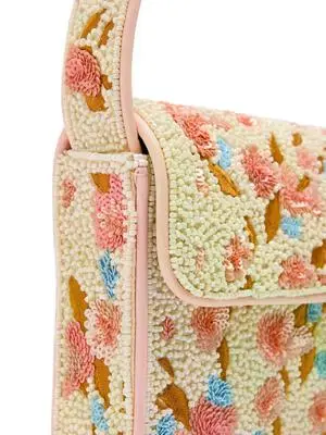 Staud Tommy Beaded Floral Shoulder Bag - Neutrals