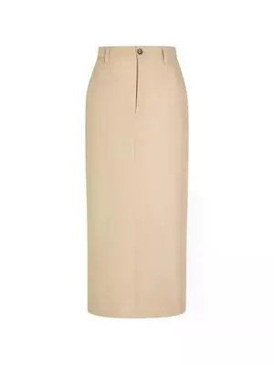 Wardrobe.NYC Button Midi Skirt - Neutrals