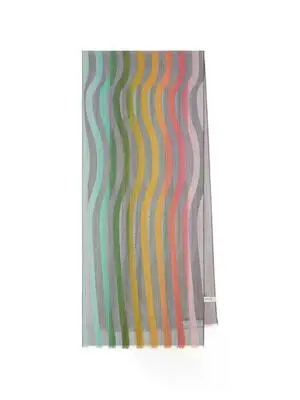 Paul Smith Swirl Striped Scarf - Grey