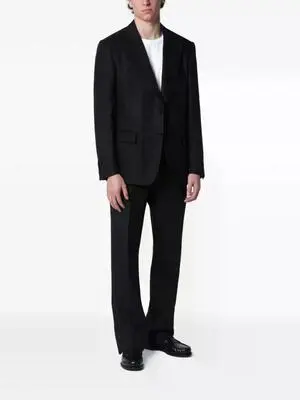 LARDINI Single-breasted Linen Blazer - Black