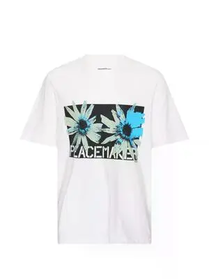 PEACEMAKER OAMC Flower-print Regular Cotton T-shirt - White