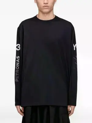 Y3 X Mercedes Chaos Logo Long-sleeves T-shirt - Black
