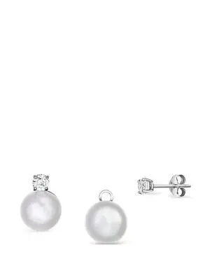 OBSIDIAN Pearl Embellishment Earrings - Silver