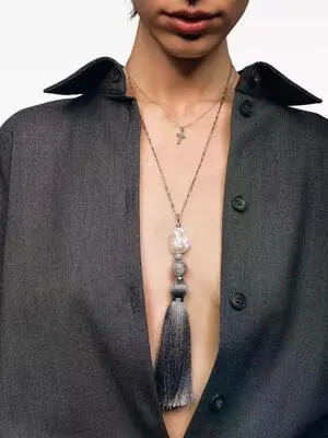 OBSIDIAN Tasseled Necklace