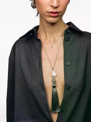 OBSIDIAN Tasseled Necklace