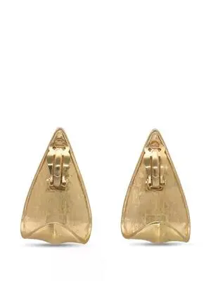 Vintage Clip-on Triangular Earrings - Gold