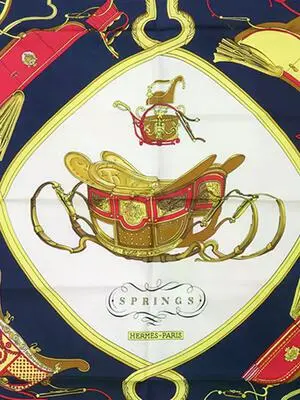 Hermès 2000-2025 Springs Silk Scarf 90 Scarves - Blue