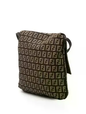 Fendi Zucchino Canvas Crossbody Bag - Brown