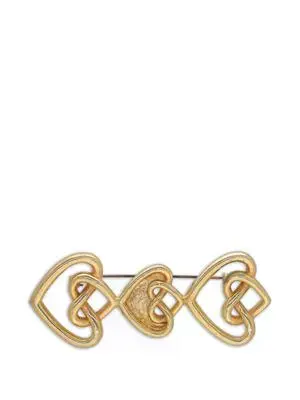 Vintage Hearts Brooch - Gold