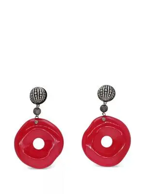 ENRICO COVERI VINTAGE Vintage Round Pendant Clip-on Earrings - Grey