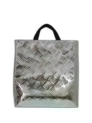 Prada Metallic Spazzolato Embossed Leather Tote Bag