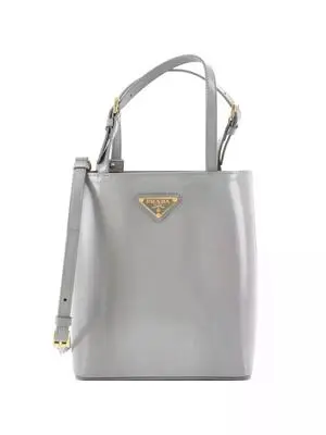 Prada Logo Convertible Brushed Leather Tote Bag