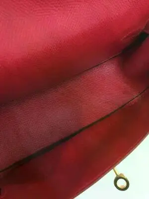 Hermès 1991 Courchevel Kelly Belt Bag - Red