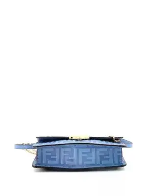 Fendi Ff Diamonds Wallet On Chain Embossed Shoulder Bag - Blue