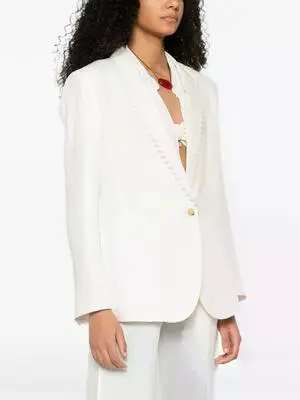 FORTE_FORTE Notched-lapel Single-button Jacket - White