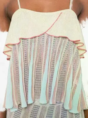 FORTE_FORTE Striped Ruffled Top