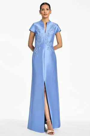 Sachin & Babi Embellished Mikado A-line Gown - Opal