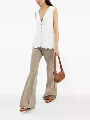ROTATE BY BIRGER CHRISTENSEN High-waisted Flared Leg Jeans - Grey