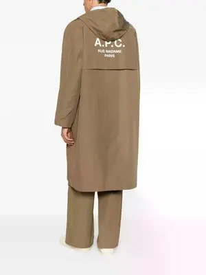 A.p.c. Hooded Button Coat - Neutrals