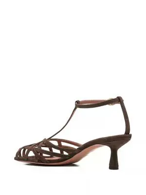 CASTAGNA Suede Heeled Sandals - Brown