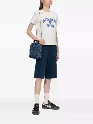 AAPE BY *A BATHING APE Logo-patched Knee-length Shorts - Blue
