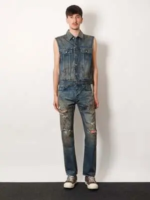 Rick Owens Sleeveless Denim Trucker Jacket - Blue