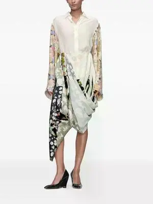 MAISON MARGIELA Silk Floral Shirt - Neutrals