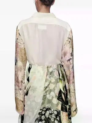 MAISON MARGIELA Silk Floral Shirt - Neutrals