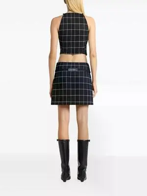 COURREGES Halterneck Checked Tank Top
