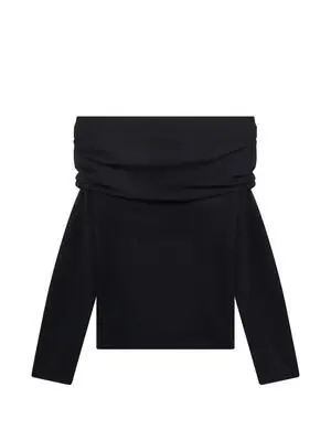 Max Mara Draped-shoulder Top - Blue