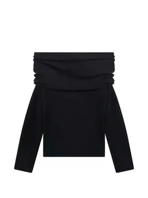 Max Mara Draped-shoulder Top - Blue